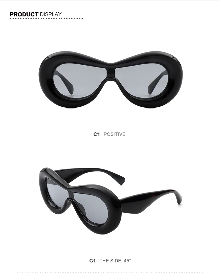 Y2k One-piece Candy Colored Thick Frame Glasses Ins Hip Hop Designer Custom Sunglasses 2023 ...