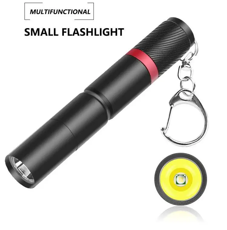Portable Keychain Flashlight Mini AAA Battery Torch Light Small Size ...