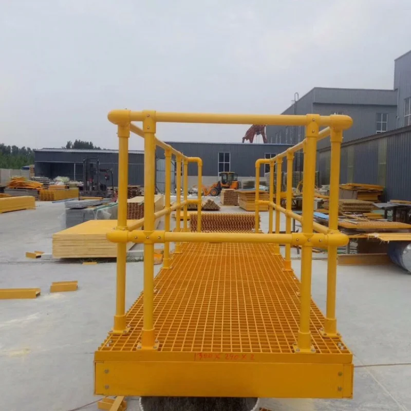 Chemical plant FRP GRP handrail fiberglass round square tube fence post ...