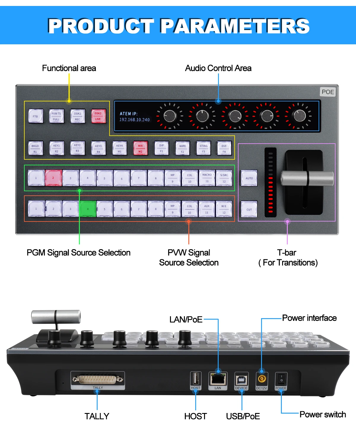 Fomako Switchboard Control Panel KC700 for Live Streaming
