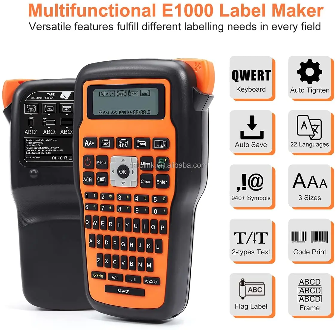 E1000 Pro Portable Network Tool - Handheld Cable Label Maker