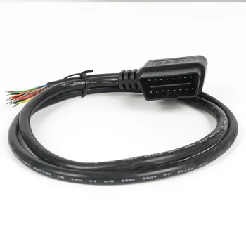 Obd2 16pin Male Plug Connector For Elm327 Extension Adapter Obd Cable ...