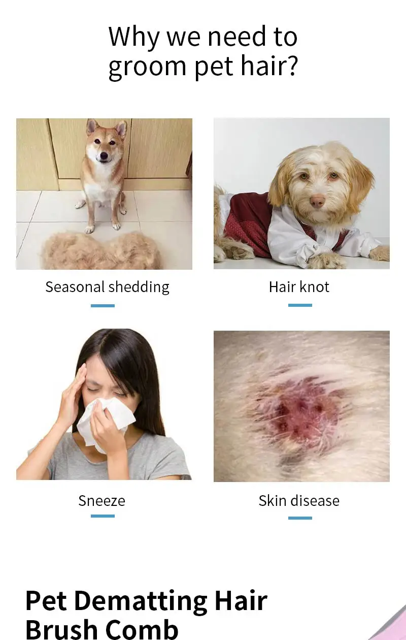 Stainless Steel 2 Sided Blade Pet Hair Removal Wide Brush,Open Hair ...