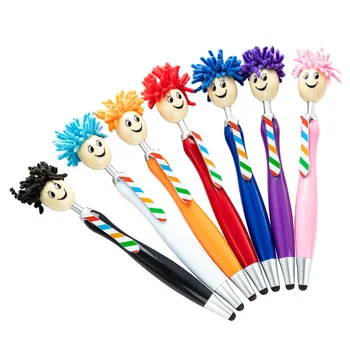 Becol Hot Selling Creative Smile Face Mop Topper Ballpoint Pen Custom ...