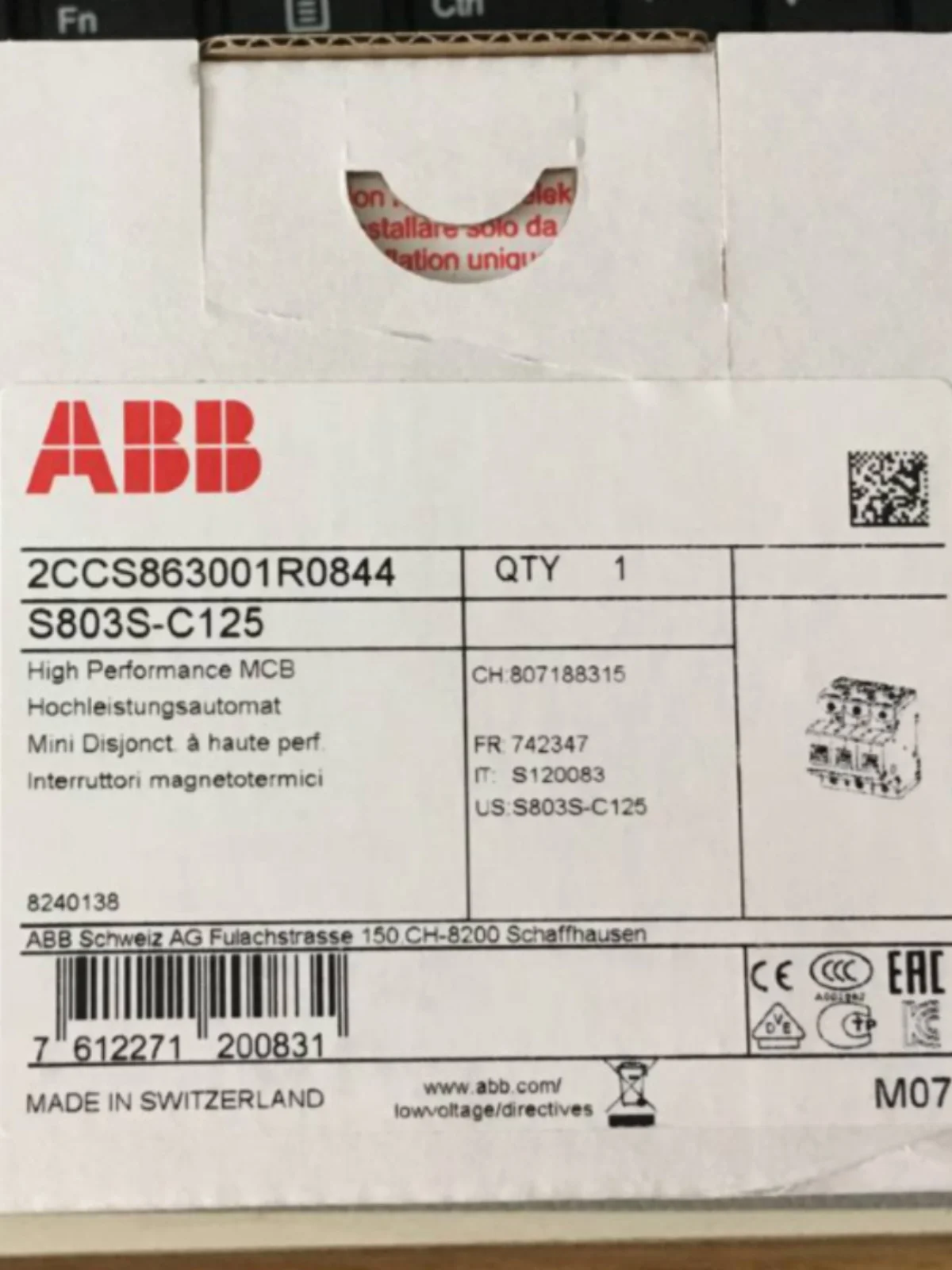 Genuine Goods Abb High-breaking Miniature Circuit Breaker S803n-c125,10074955 - Buy Genuine ...