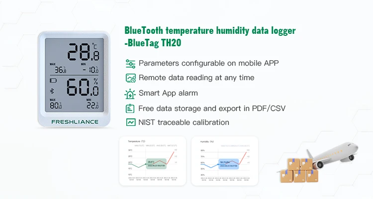 Bluetooth Temperature Humidity Data Logger - Freshliance