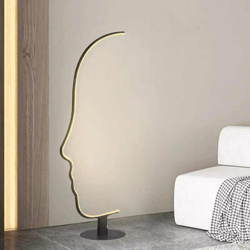Nordic Led Dimmable Art Human Face Floor Lamp Standing Modern For ...