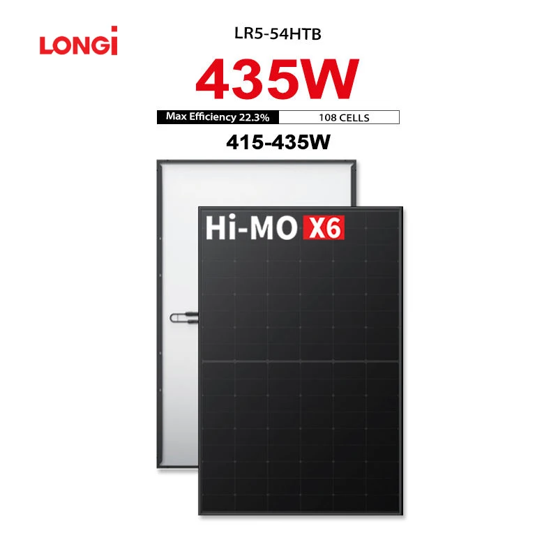 Longi 415W 420W 425W 430W 435W Lr5 54Htb Hi-Mo X6 Full Black Half Cell longi Solar Panel ...