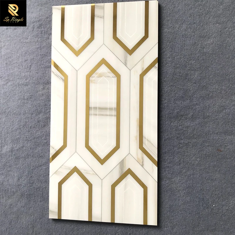 Springletile Gold Inlay Tile - Durable, Non-Slip Porcelain