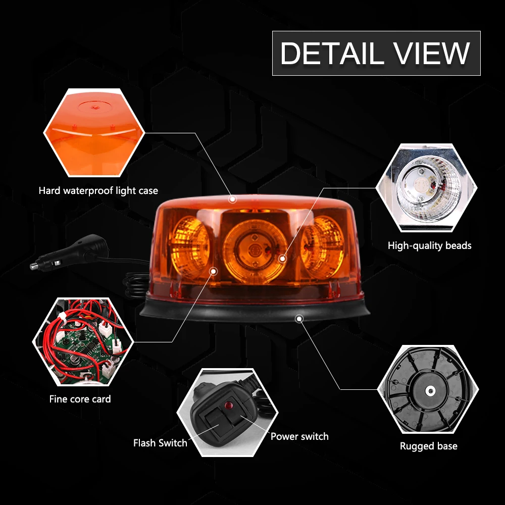 Flashing Light Amber/red Beacon LED 12-30W 6W Warning Light Bar LED-815