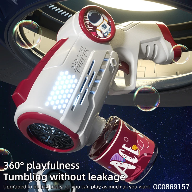 Multi Holes Kids 90ml Bubble Water Space Bubble Gun For Sale With Led ...