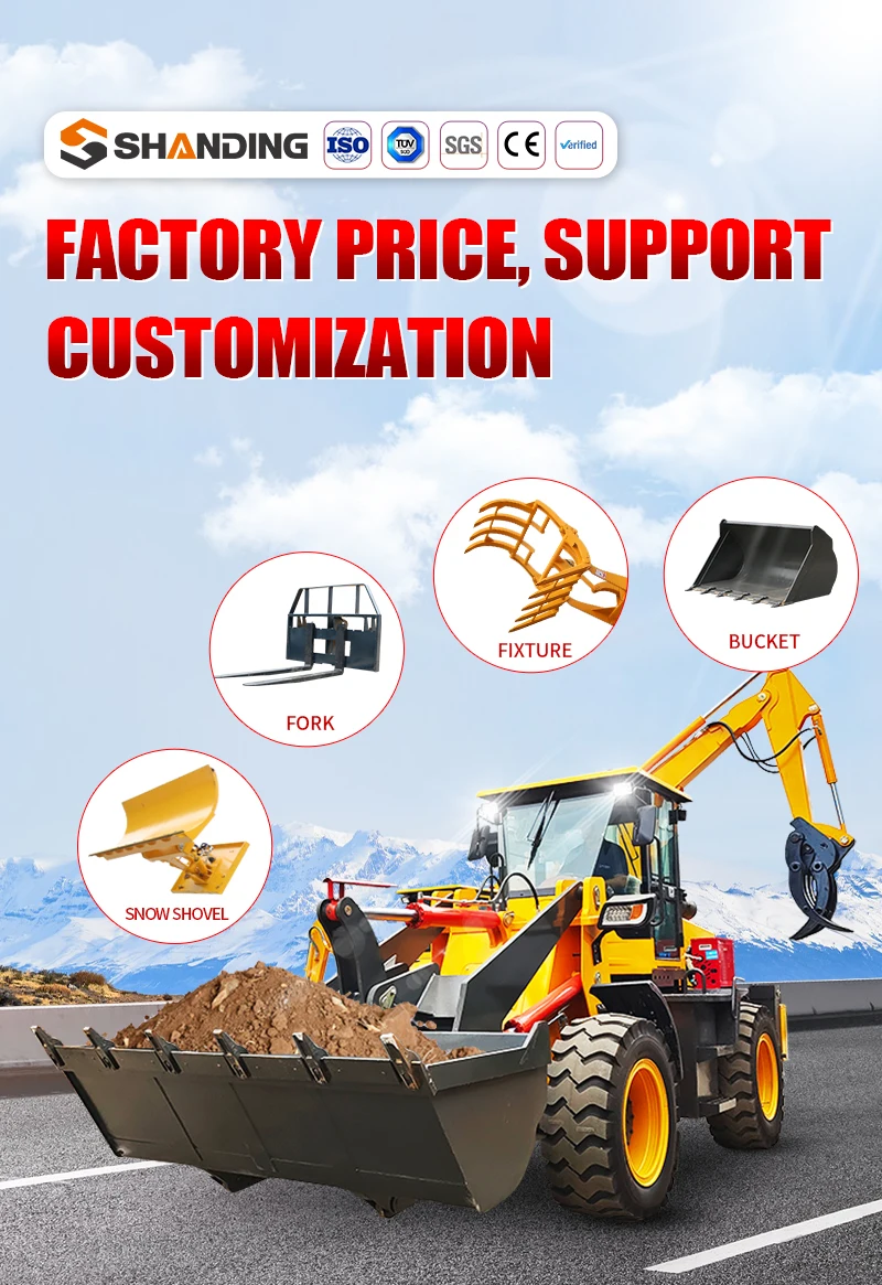 Min Used Multifunctional Wheel Backhoe Excav Loaders With Mower ...
