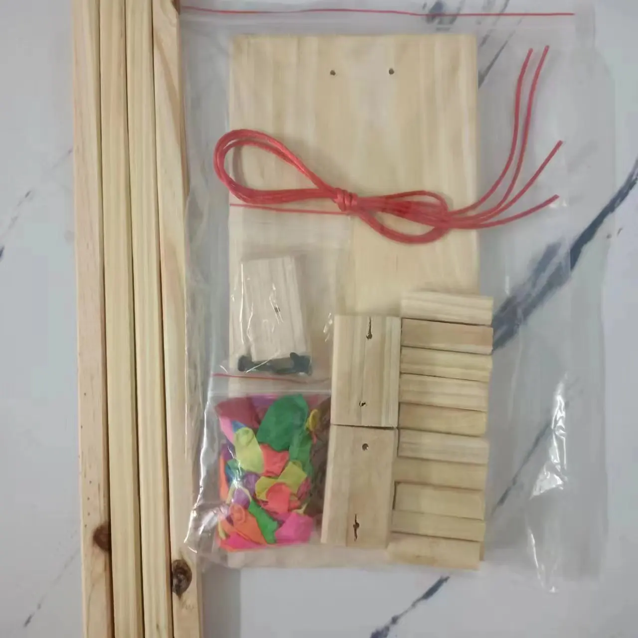 Handmade Wooden Fencing Puppets - Balloon Bamboo Man Battle