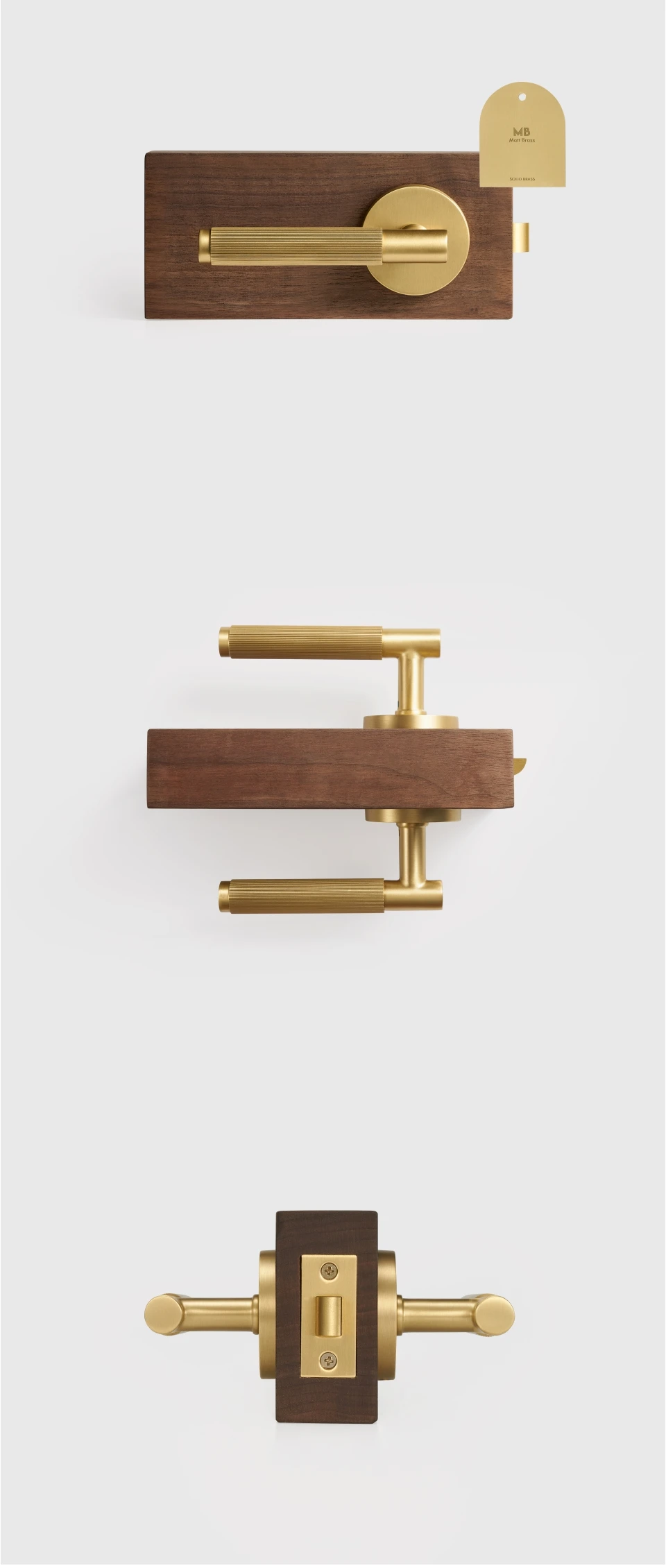 Nurlin US American Brass Linear Door Level Handle Set Mortise Passage ...