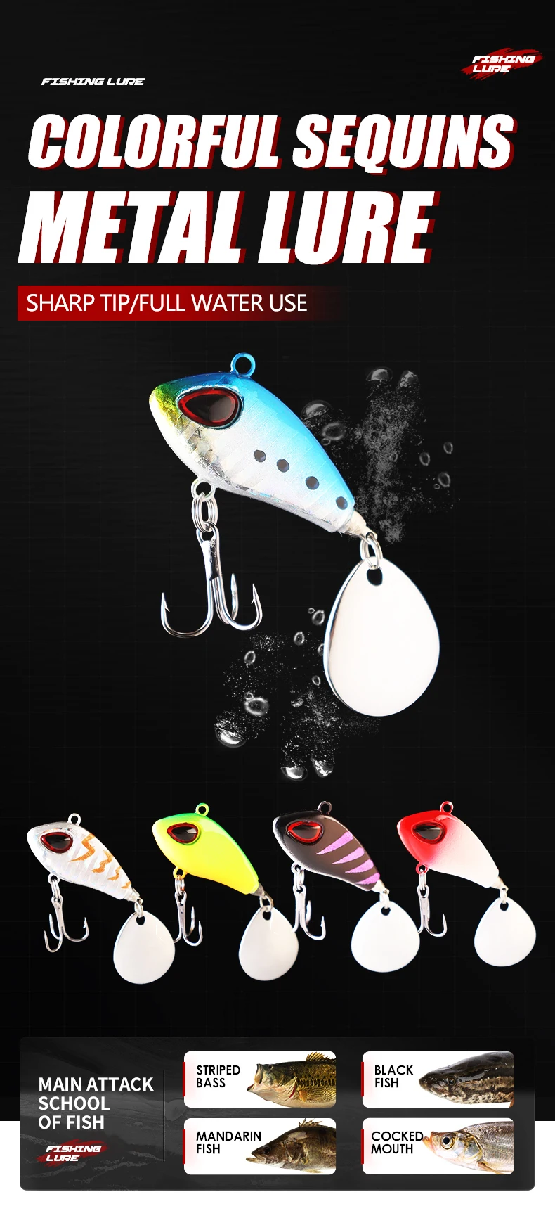 6g/10g/16g/24g Fishing VIB Artificial Metal Spinner Hard Bait Spoon Lure| Alibaba.com