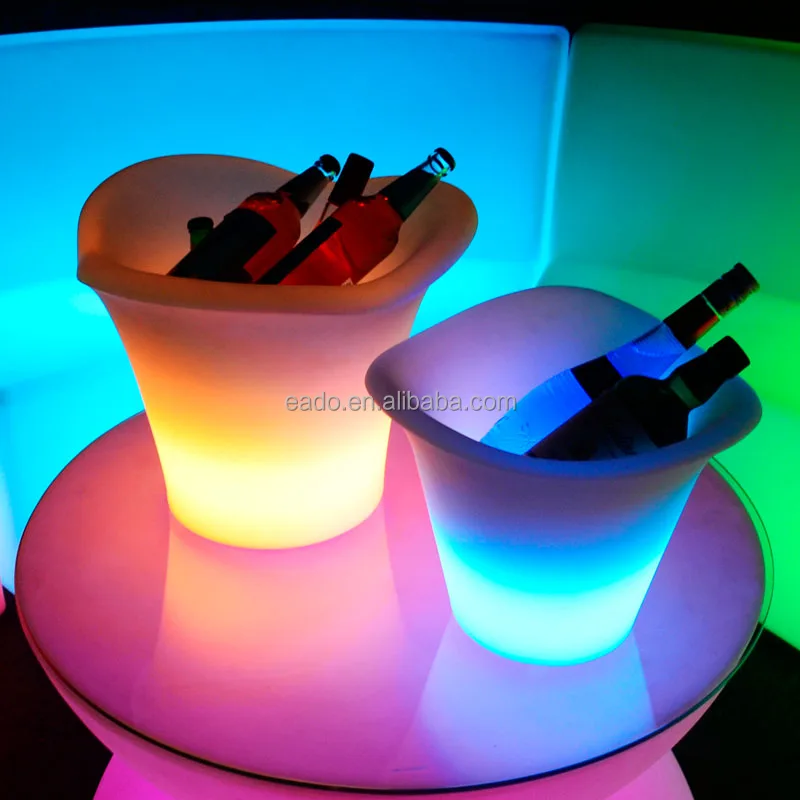Luminous Plastic LED Ice Bucket Chiller IP65 Waterproof With 16 RGB ...