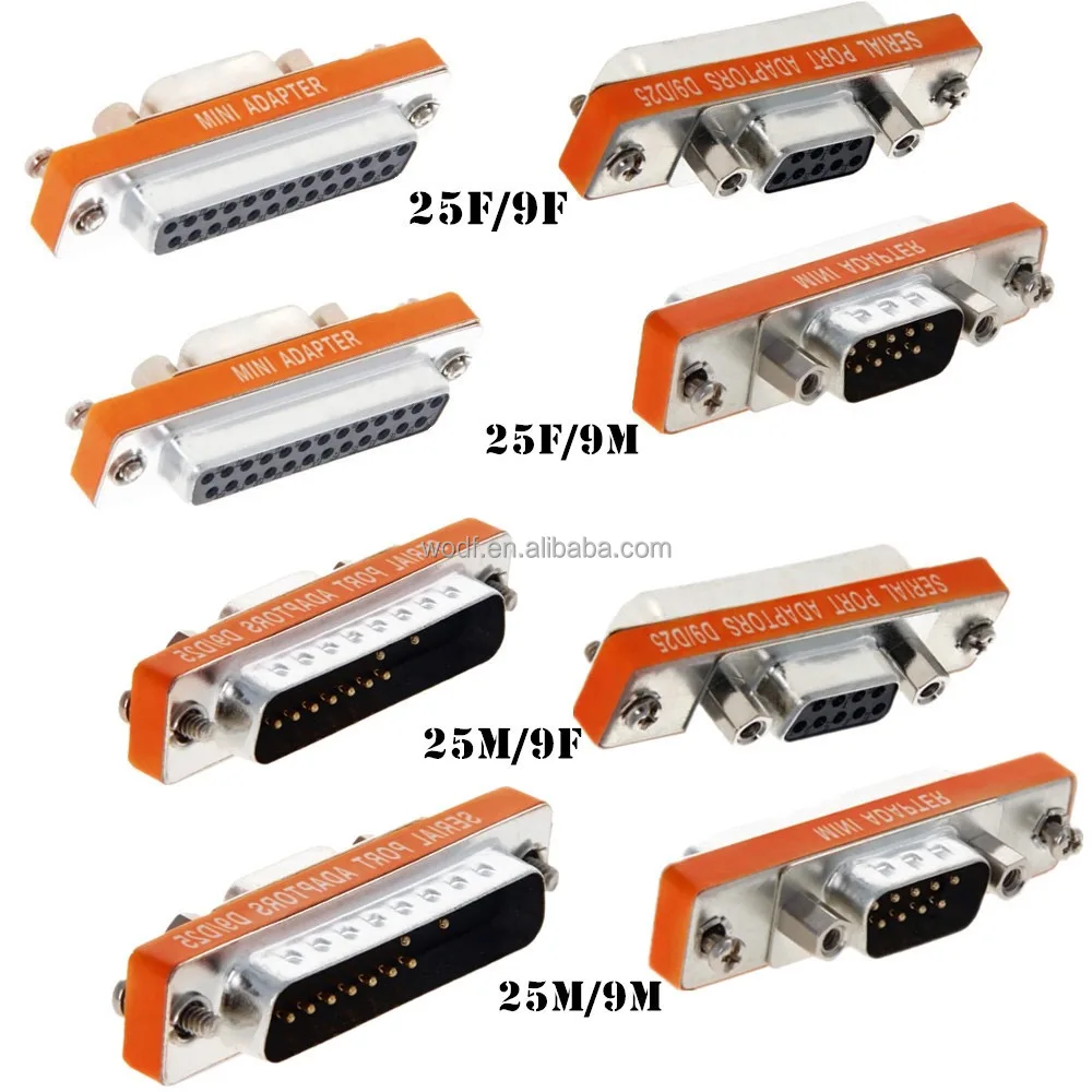 DB9 Female to DB25 Male Low Profile Serial Adapter - WODF