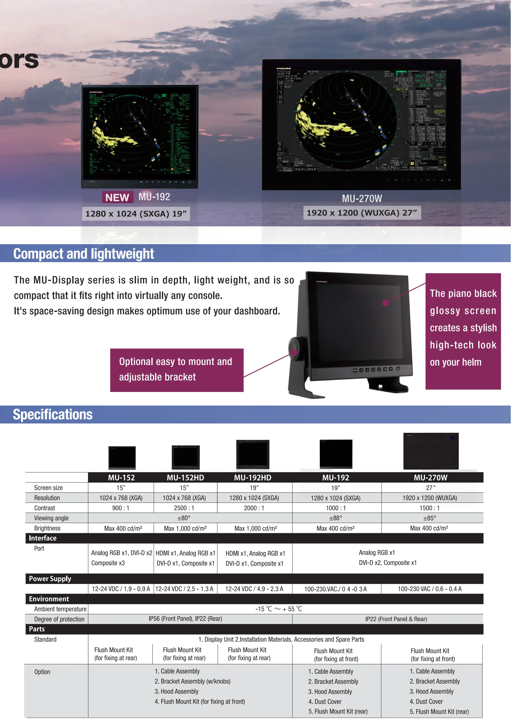 Furuno MU-190 Marine Display - Versatile 19" Multi-Purpose Screen
