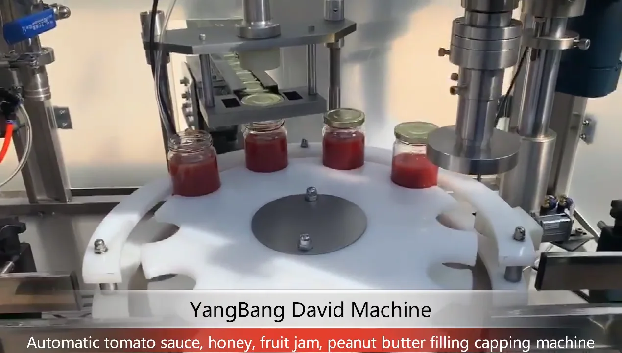 Automatic Honey Satay Sauce Fruit Jam Filling And Capping Machines Line ...