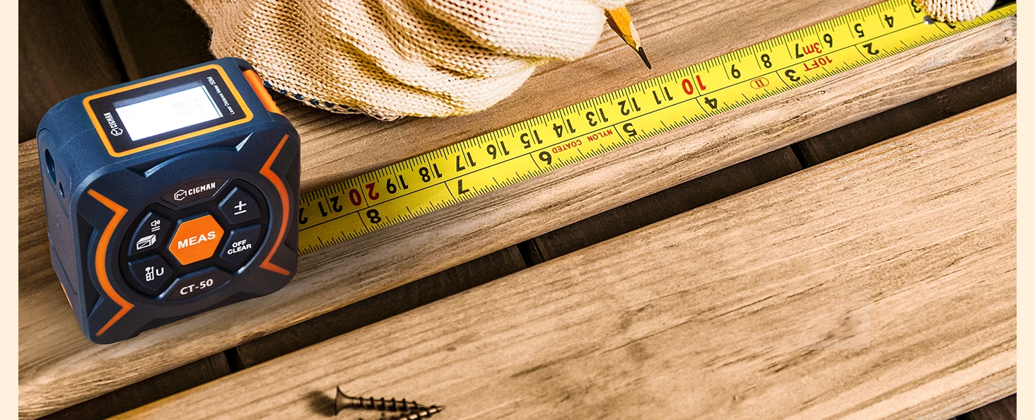 Cigman Laser Distance Meter Tape Measure Digital Measuring Instrument ...