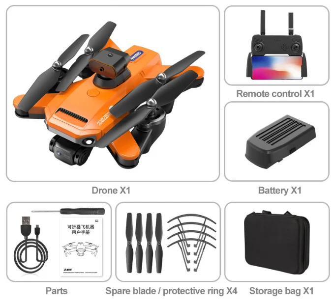 HOSHI P9 PRO RC Drone - 8K Dual Camera, 360 Obstacle Avoidance