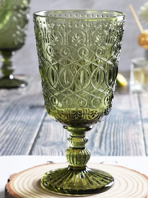 Aeofa Goblet Vintage Wine Glass Wedding Goblet Amber Goblet Glass - Buy ...