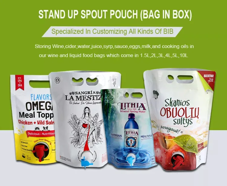 Large Capacity Bag with Spout Olive Oil Packaging Spout Bag with Vitop ...