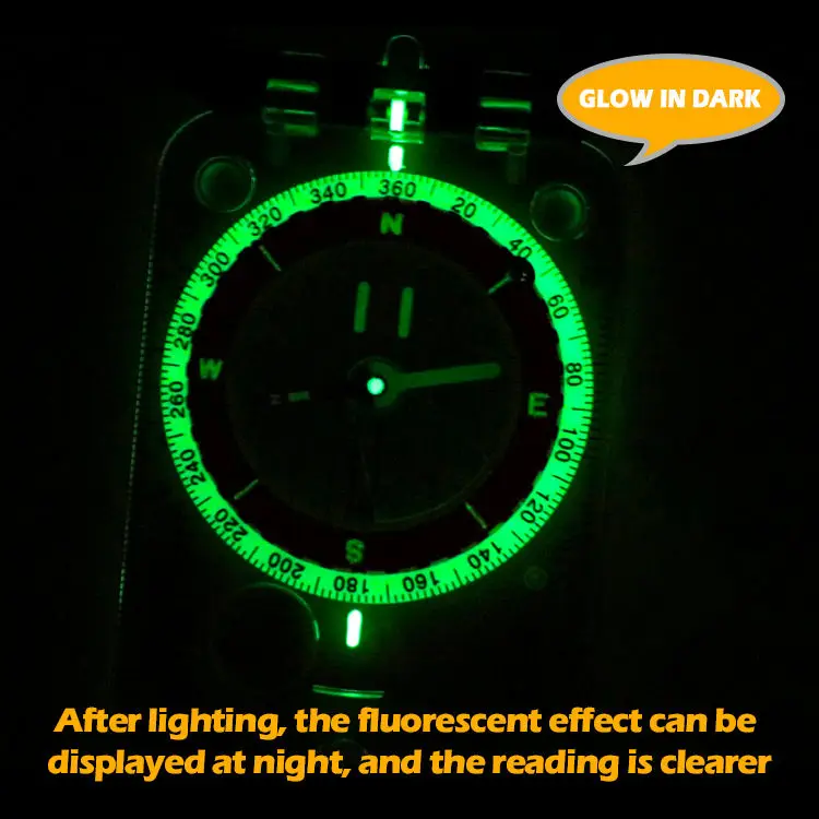 Outdoor Marine Survival Surveying Drawing Map Compass Ruler Pendant ...