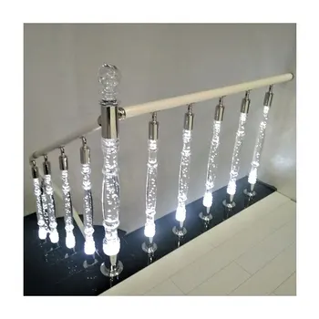 Luxury Modern Plexiglass Staircase Post Clear Acrylic Crystal Pillar ...