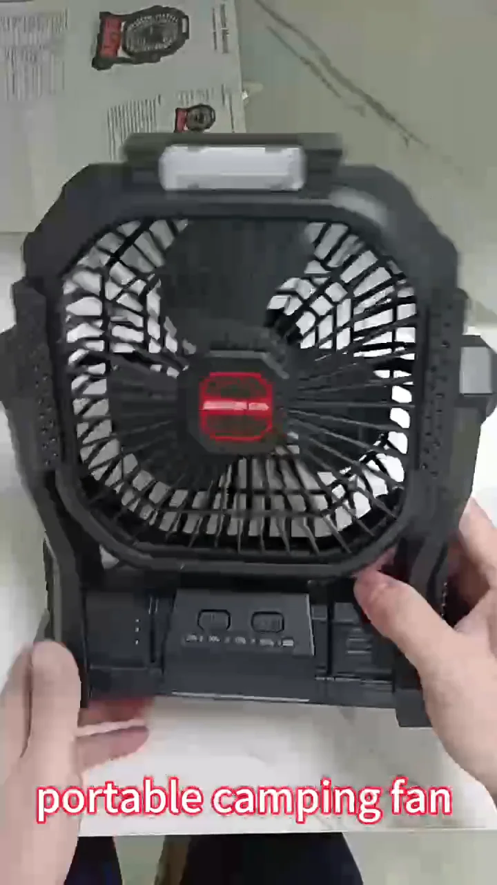 Portable Outdoor Fan Rechargeable Desk Fan With Led Lighting ...
