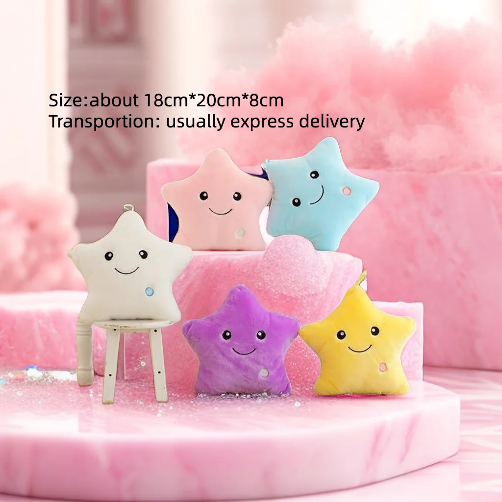 2023 Hot Selling 18cm*20cm Glowing Star Plush Toys With Blue,Purple ...