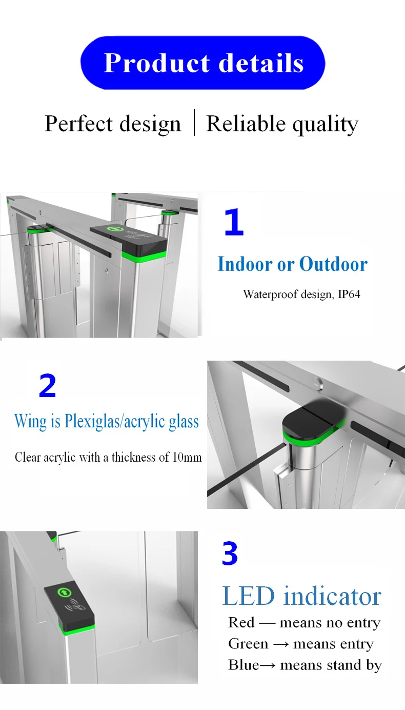 Entrance Turnstile Security Access Control System - Speed Gate