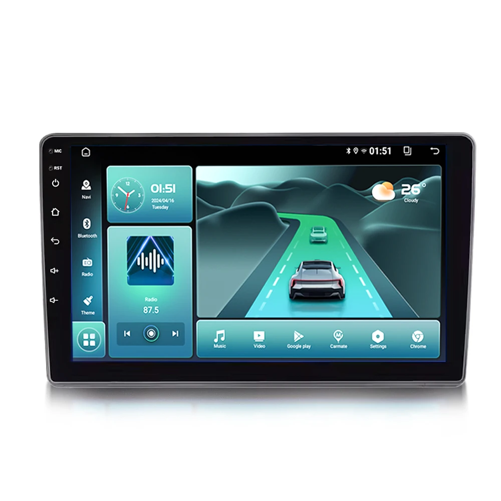 T100 Universal Android Car Radio Qled Display Screen Carplay Gps ...