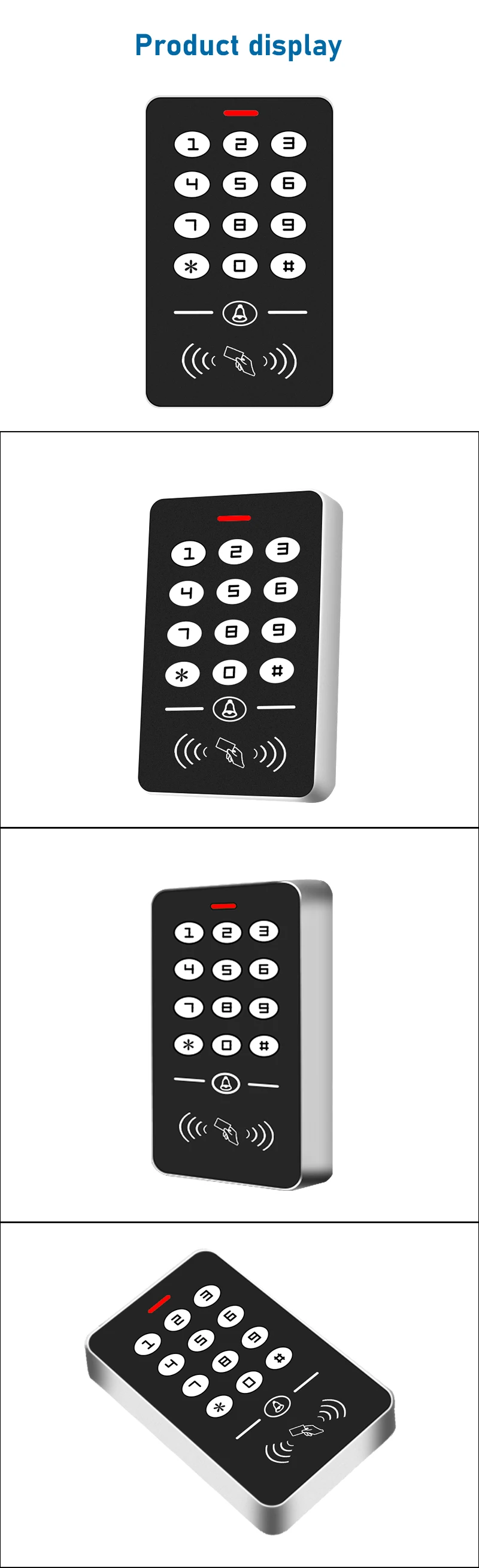 Standalone 125KHz RFID Keyboard Access Control Keypad Waterproof Cover ...