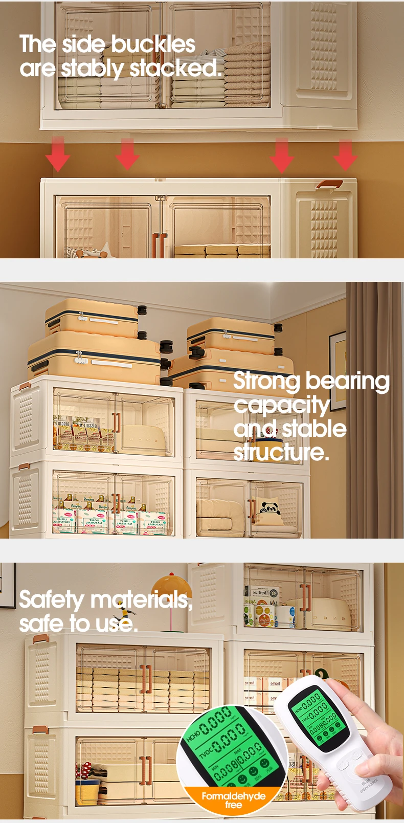 Rmier Stackable Plastic Storage Bins - 5 Tier Cabinet