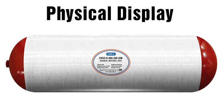 Iso11119 New Standard 406mm 200l 200bar Compressed Natural Gas Cylinder ...