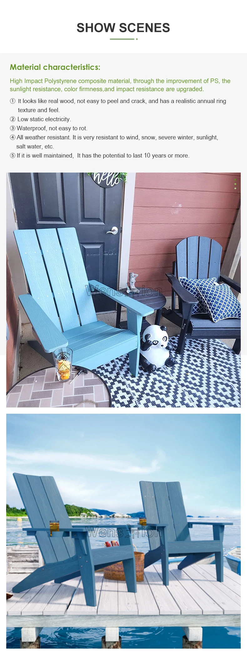 Outdoor Courtyard Chair Plastic Chair Swimming Pool Deck Garden Camping ...