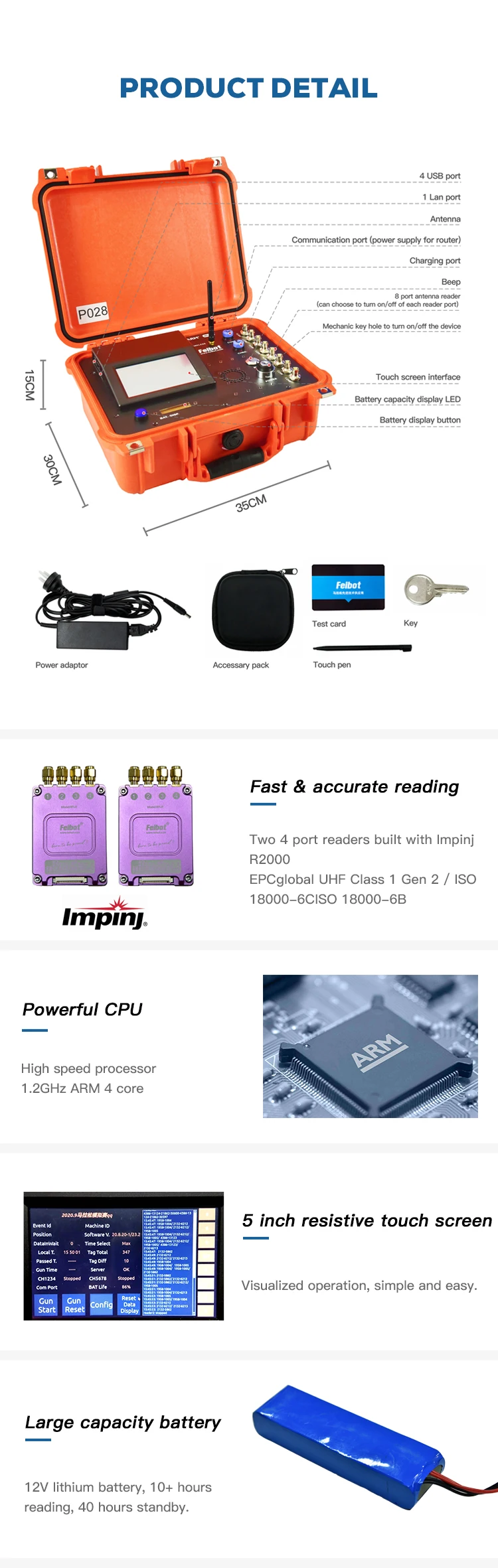 Feibot F800 RFID Reader - Portable Race Timing System