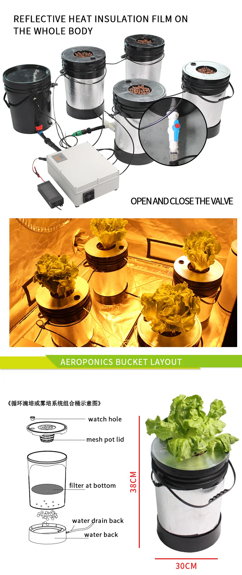Aeroponic System Clone Bucket - High Rigidity & 1 Year Warranty