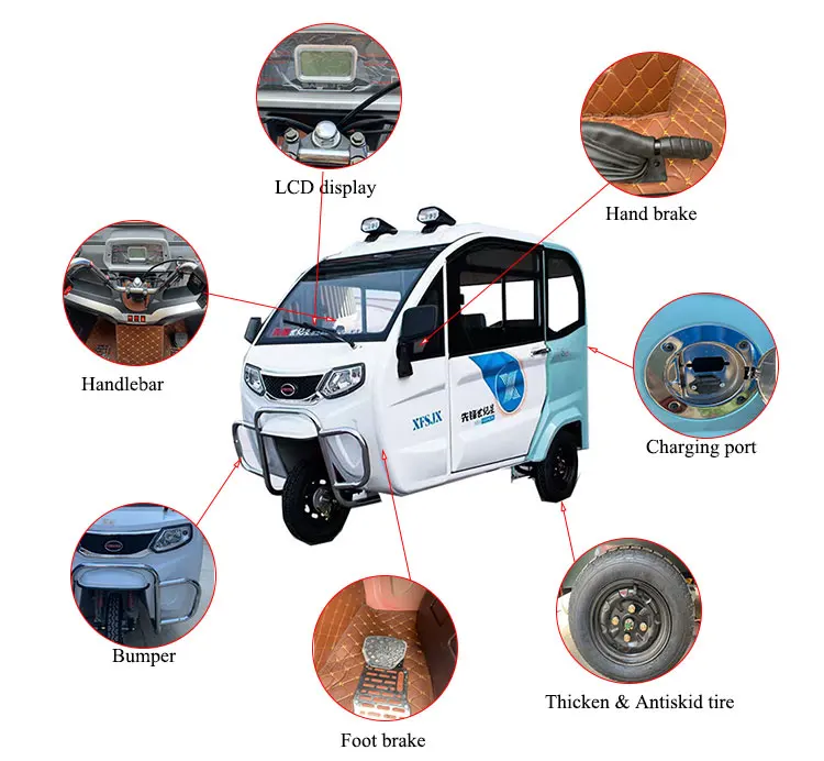 Enclosed 3 Wheel Delivery Car - Efficient Electric Tricycle