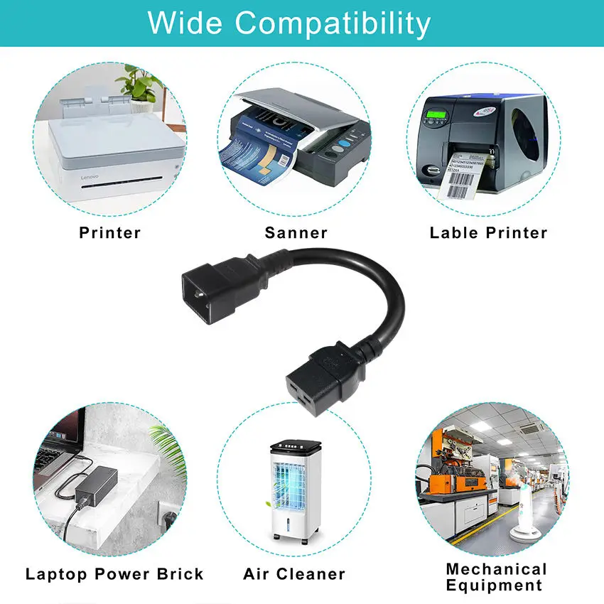 Iec 320 C19 To Iec 60320 C20 Power Cord Cable For Servers Pdu Psu Vde ...