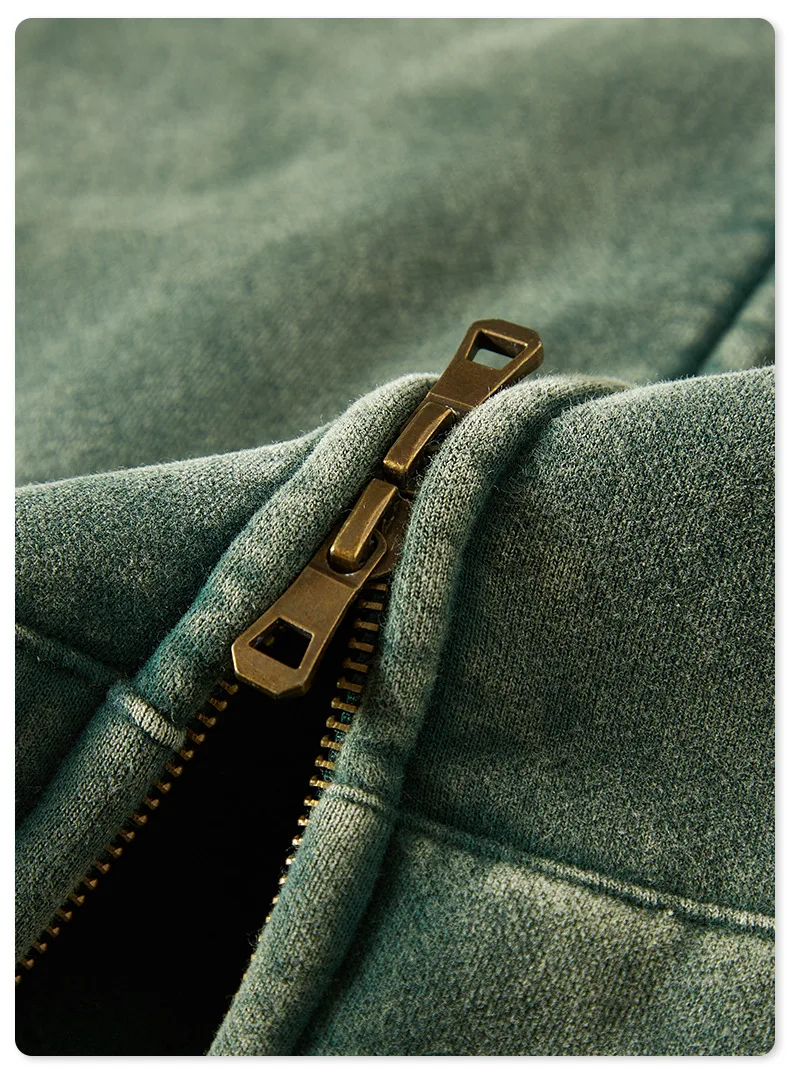 Custom Double Zippers Streetwear Heavyweight Cotton Drop Shoulder Blank ...