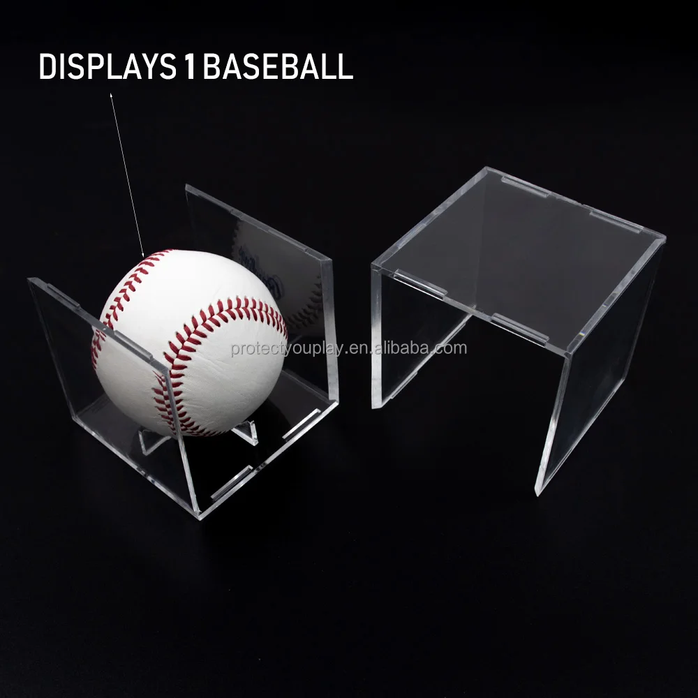 Wholesale Clear Plastic Baseball Holder Cube Display Case Box Baseball ...