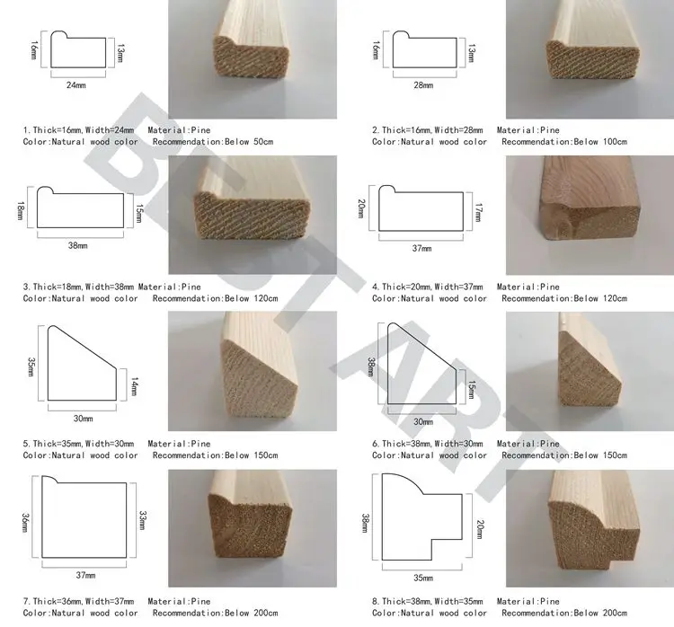 Wholesale High Quality Stretcher Bars for Canvas Frames