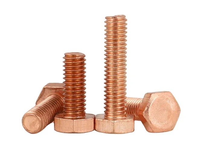 Din933 Copper Screw Copper Hexagon Bolt Brass Outer Hexagon Screw ...