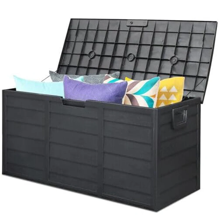 65 Gallon Garden Large Plastic Deck Storage Shed Box Toolbox ...