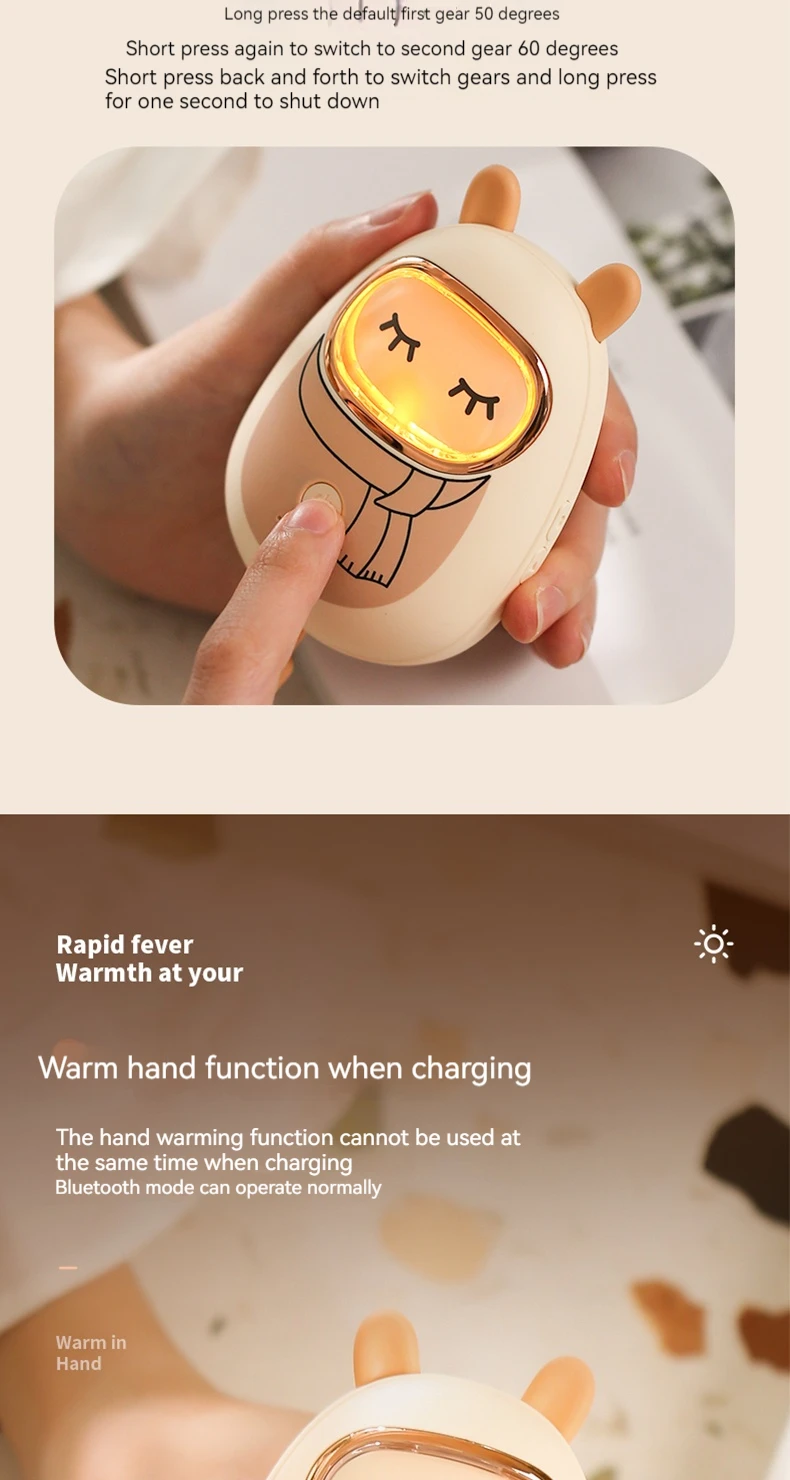 Hand Warmer 2 In 1 Portable Usb Power Bank Rechargeable Warmer Electric ...