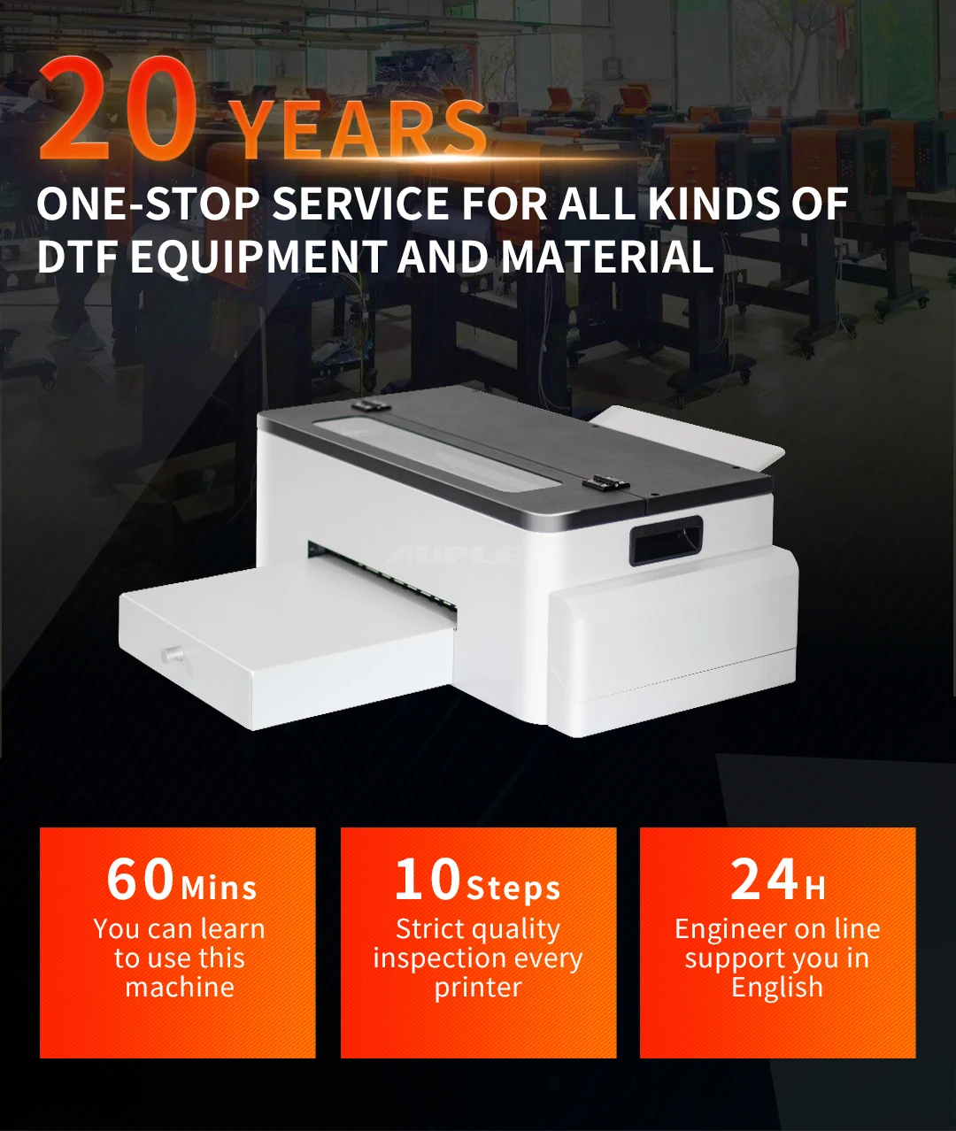 A3 DTF Printer Set Xp600 30cm 40cm 60cm 2 Heads Printing Machine PET ...