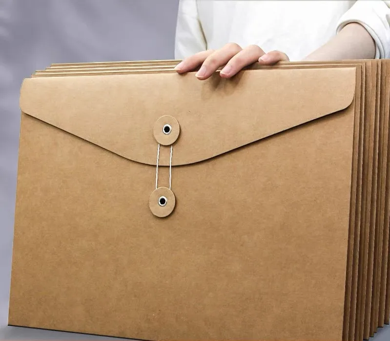 A4 size Kraft Paper Envelope With Button and String Closure paper ...
