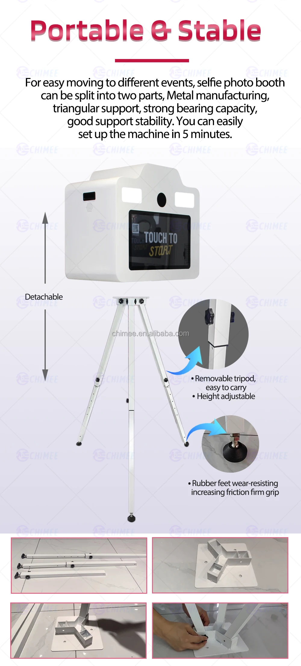 Elegant Photo Booth Box with 21.5" Touch Screen Monitor